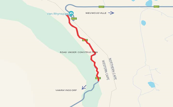 Vanrhyns Pass roadworks notice | Western Cape Government