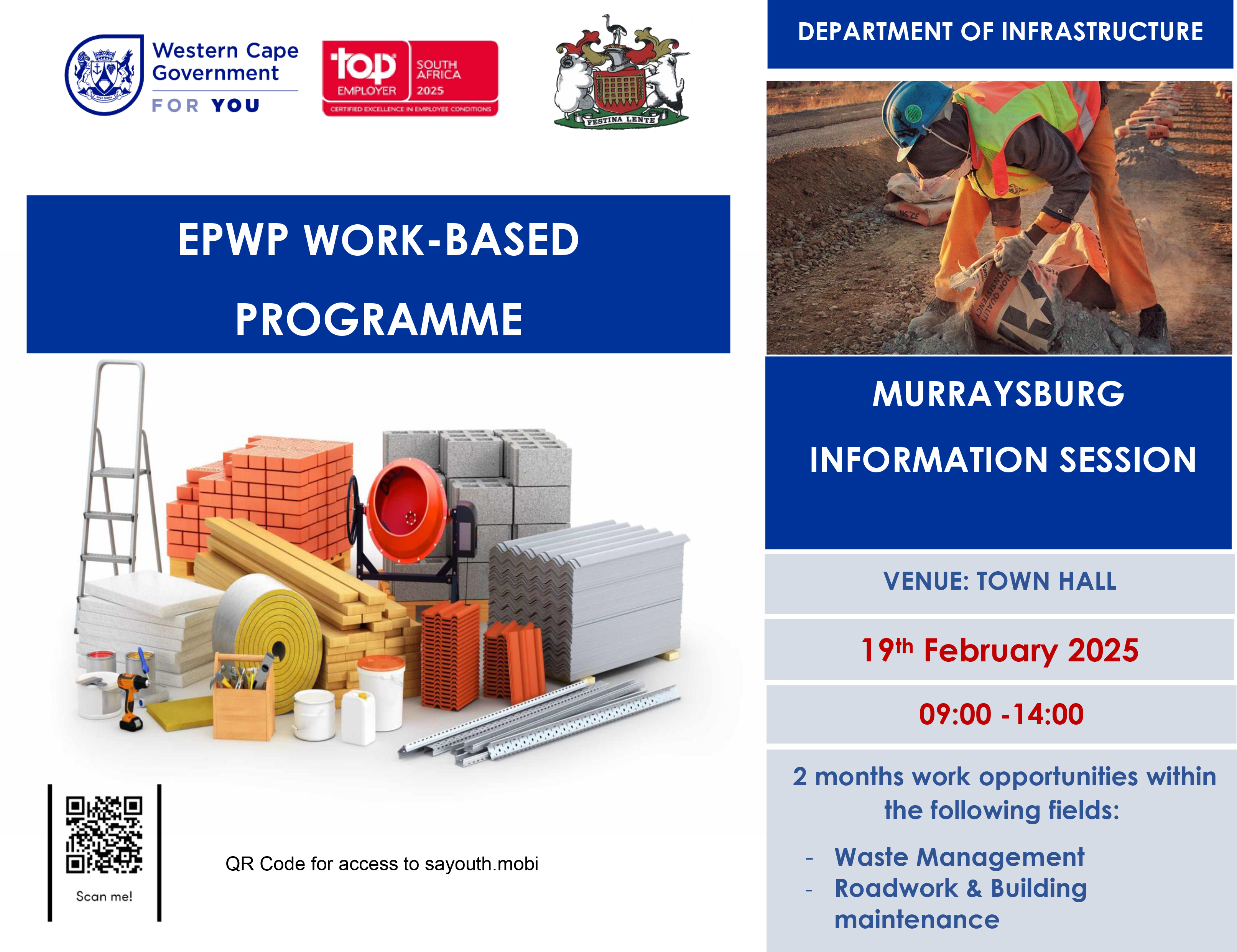 Department of Infrastructure to host sessions for work seekers and ...