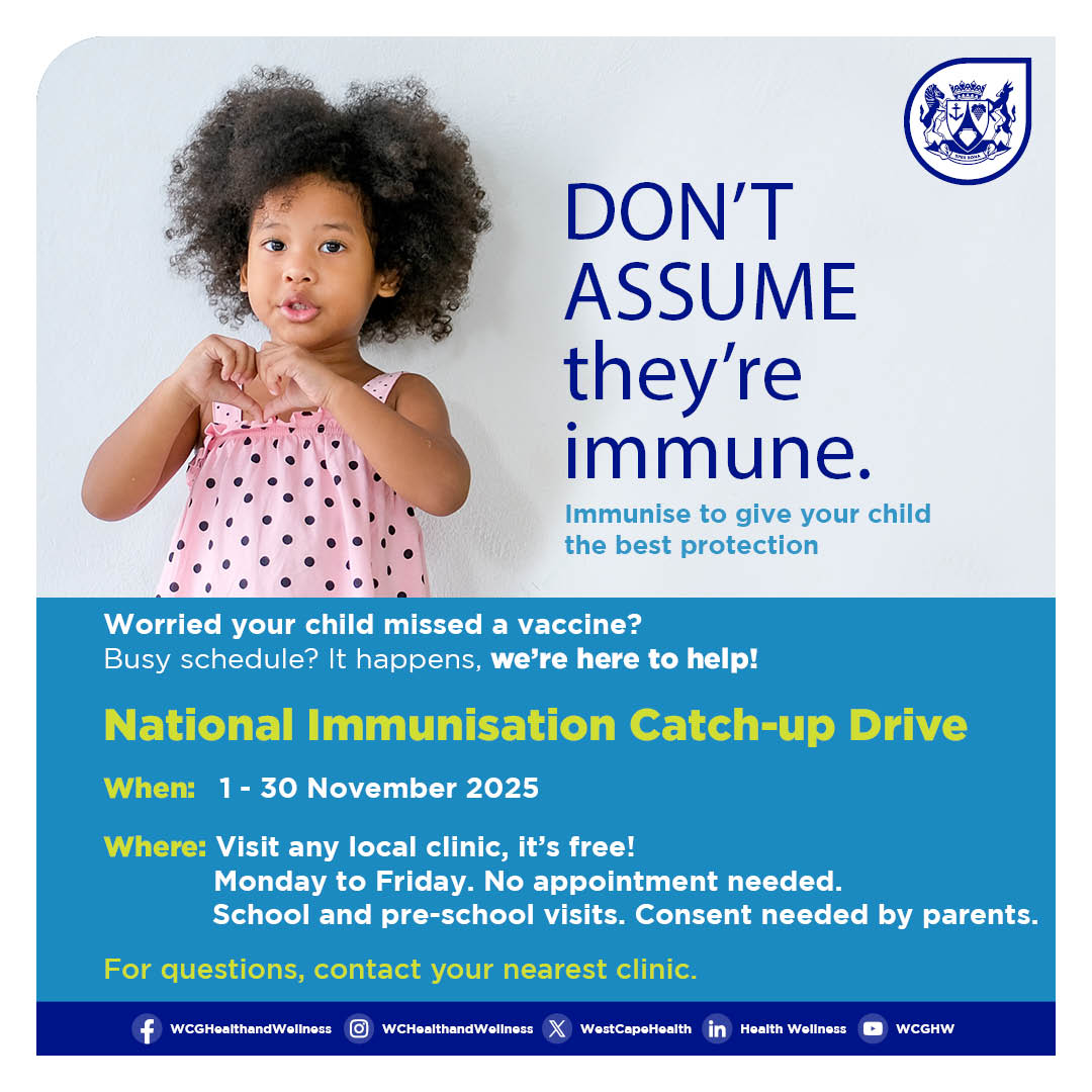 National immunisation catch-up drive launching in Western Cape ...