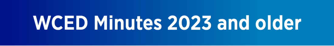 WCED Minutes 2025 | Western Cape Government
