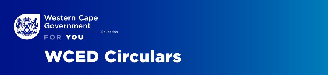 WCED Circulars | Western Cape Government