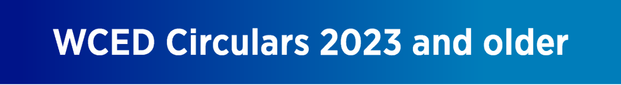 WCED Circulars | Western Cape Government