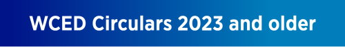 WCED Circulars | Western Cape Government