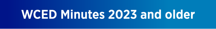 WCED Minutes 2025 | Western Cape Government